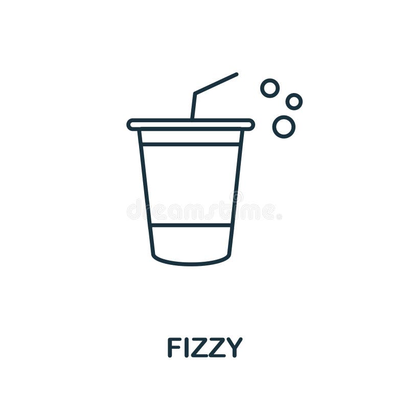 Fizzy Line Icon. Monochrome Simple Fizzy Outline Icon for Templates ...