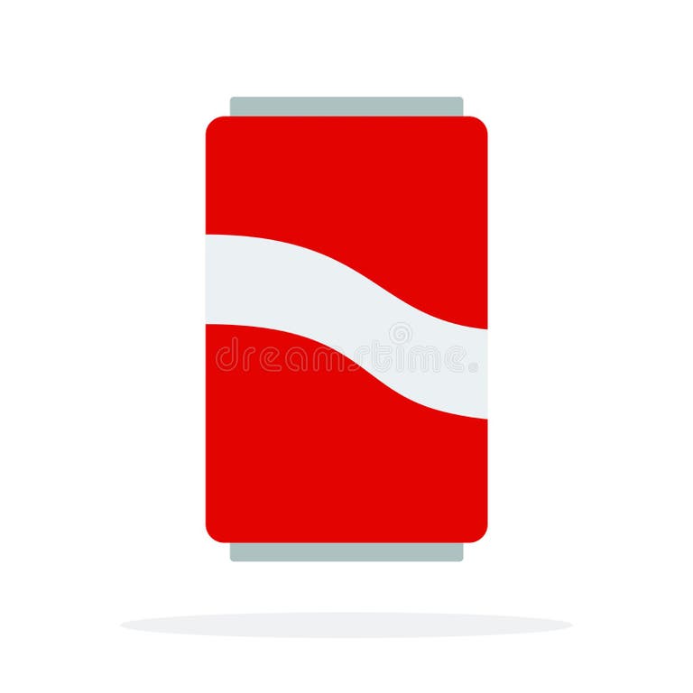 Fizzy Water in a Red Tin Vector Flat Isolated Stock Vector ...