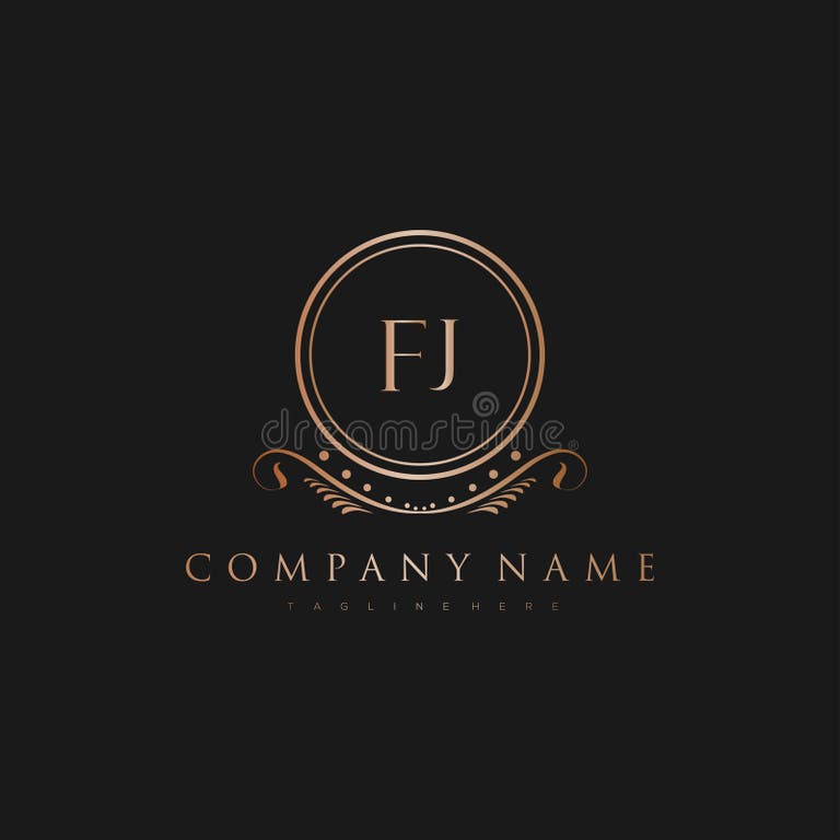 FJ Letter Initial with Royal Luxury Logo Template Stock Vector ...