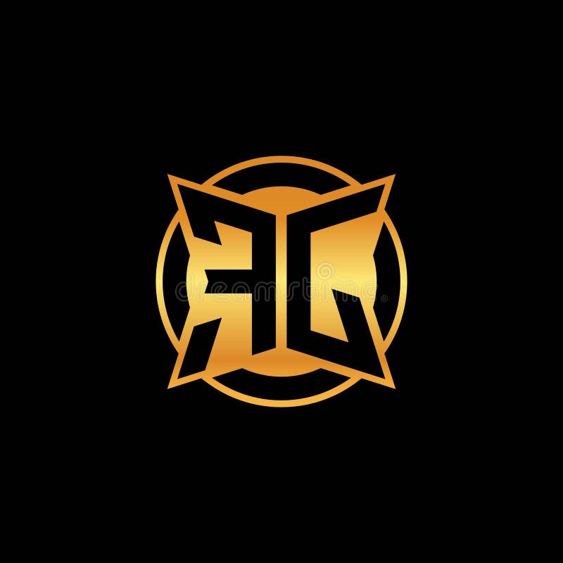 FJ Logo Letter Geometric Golden Style Stock Vector - Illustration of ...