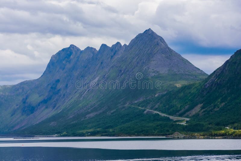 The Fjord of Senja Island, Norway Stock Photo - Image of building ...
