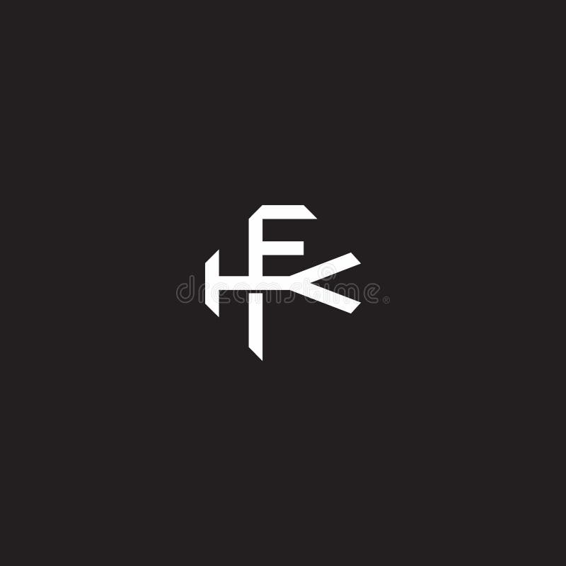 FK Initial Letter Overlapping Interlock Logo Monogram Line Art Style ...