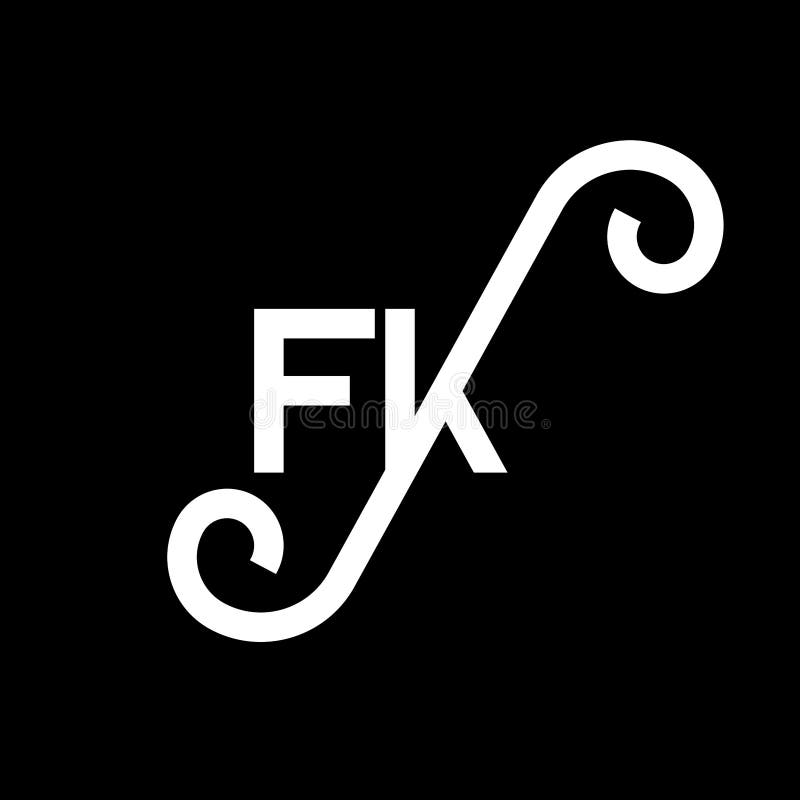 FK Letter Logo Design on Black Background. FK Creative Initials Letter ...
