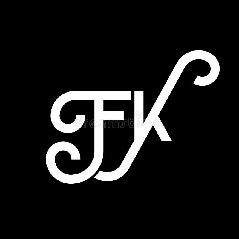 FK Letter Logo Design on Black Background. FK Creative Initials Letter ...