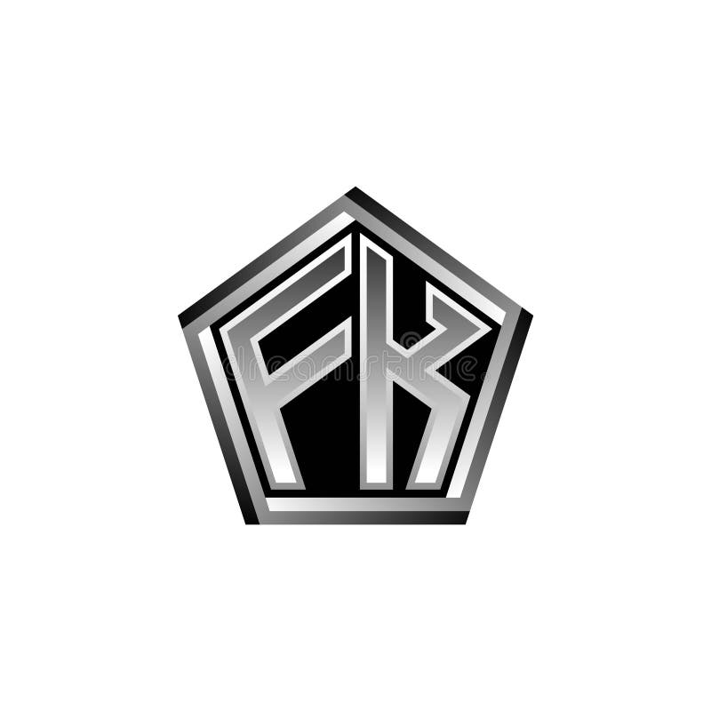 FK Logo Monogram Silver Geometric Modern Design Stock Vector ...