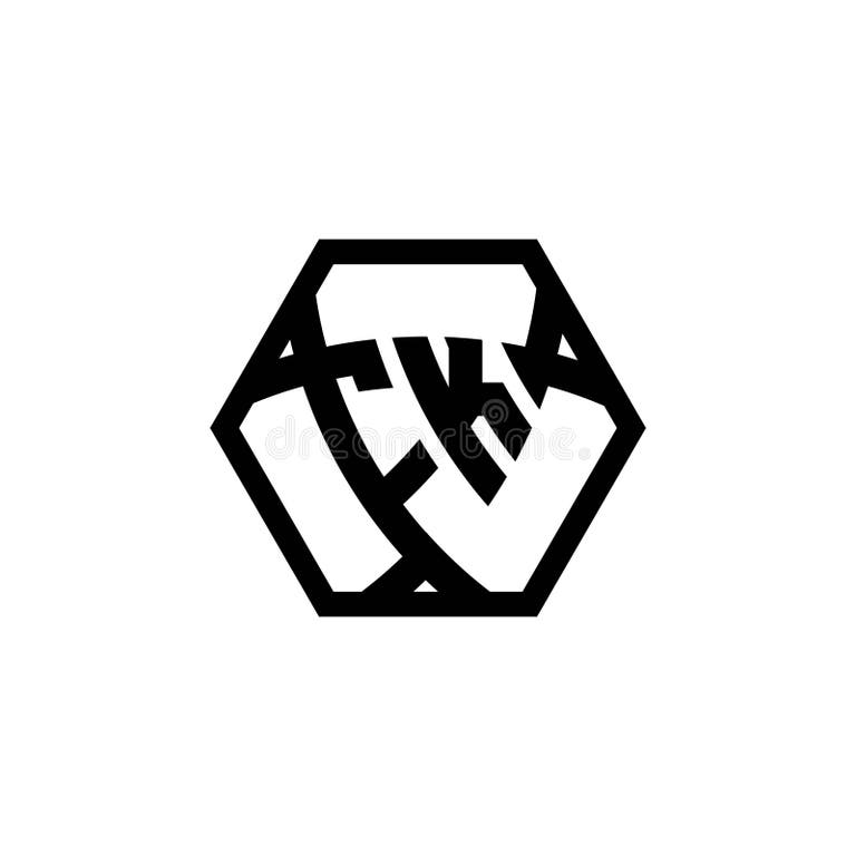 FK Logo Monogram Triangle Shield Hexagonal Style Stock Vector ...