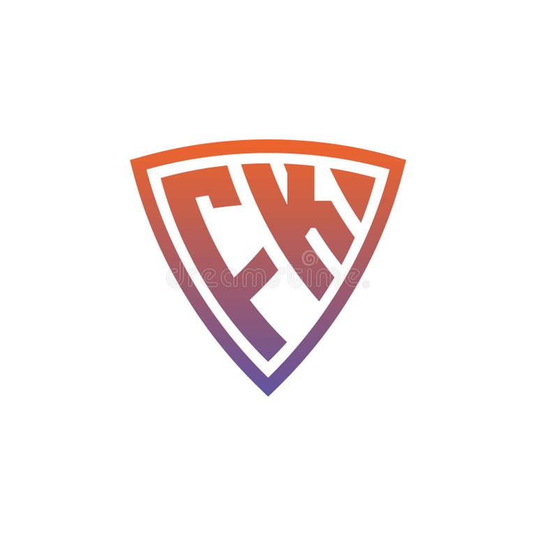 FK Logo Shield Monogram Gradient Style Design Stock Vector ...