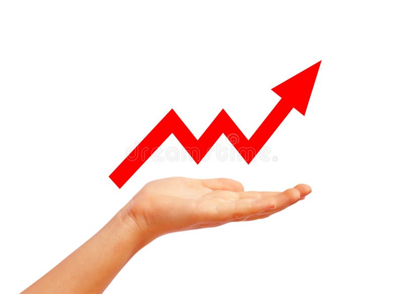 Flèche augmentée par rouge illustration stock. Illustration du finances ...