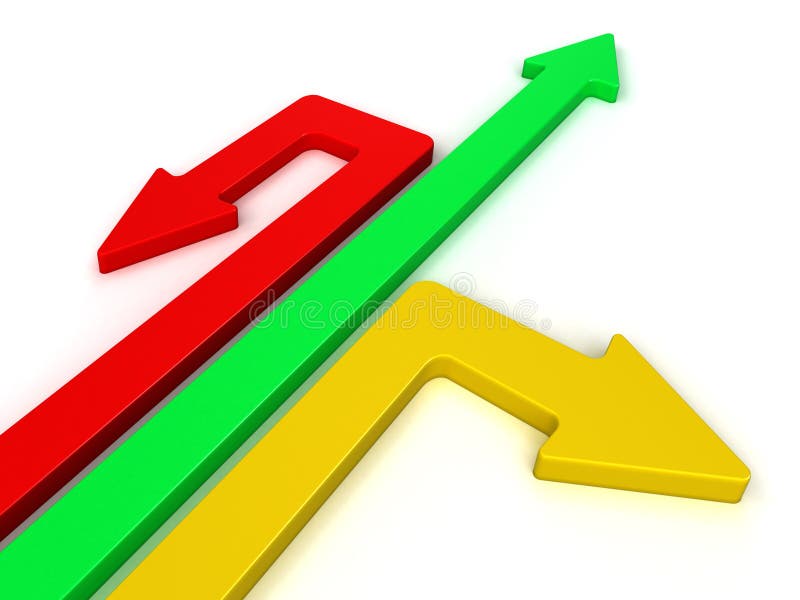 Flèches Dans Trois Directions Illustration Stock - Illustration du fond ...