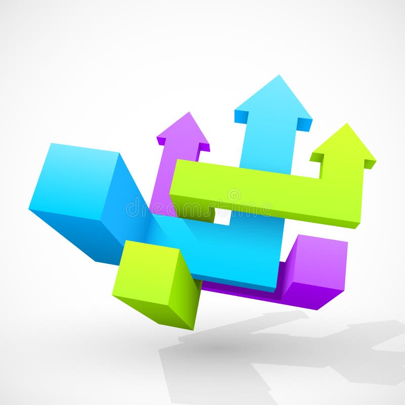 Flèches Multiples Dans Le Graphique Illustration de Vecteur ...