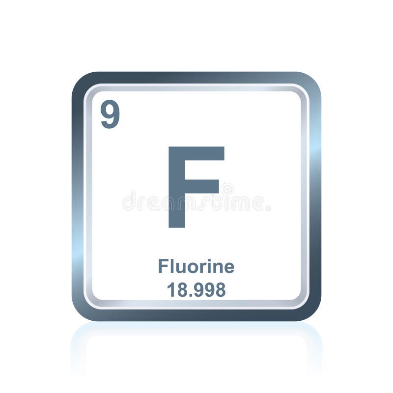 Modelo De Atom Bohr Del Flúor Con El Protón, El Neutrón Y El Electrón ...