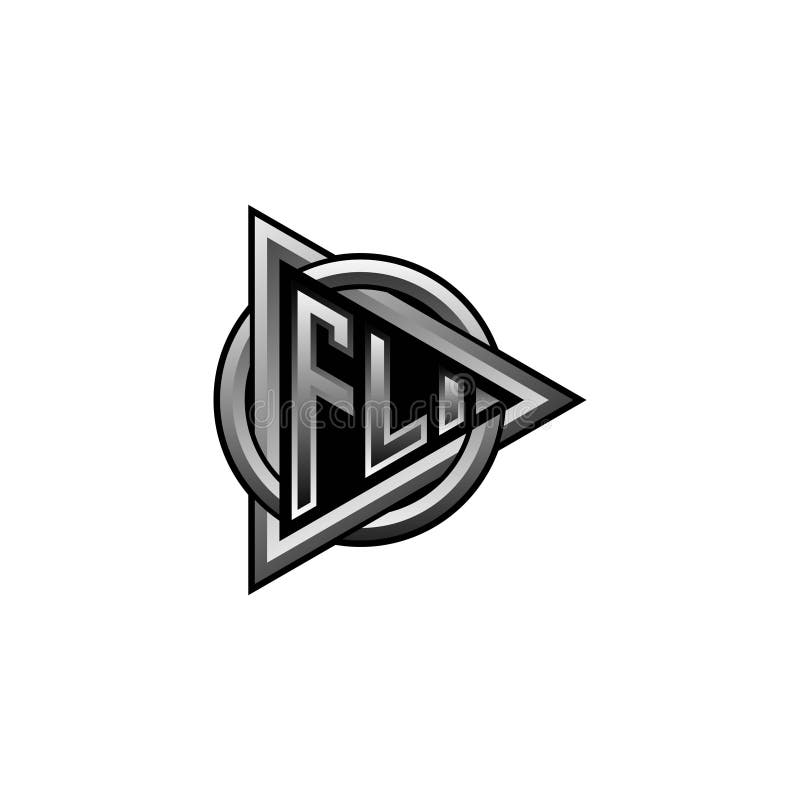 FL Logo Letter Triangle and Circle Rounded Stock Vector - Illustration ...