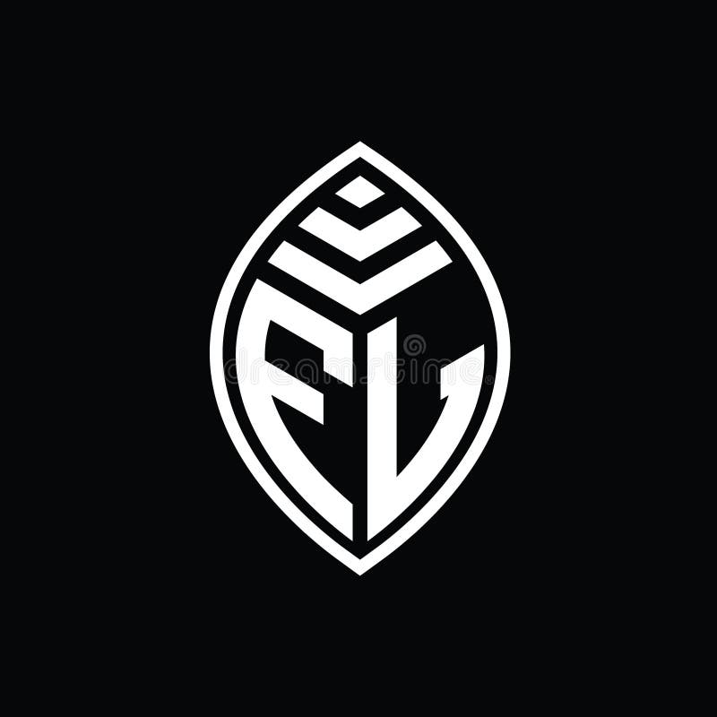 FL Logo Monogram Leaf Shape Isolated Outline Design Template Stock ...