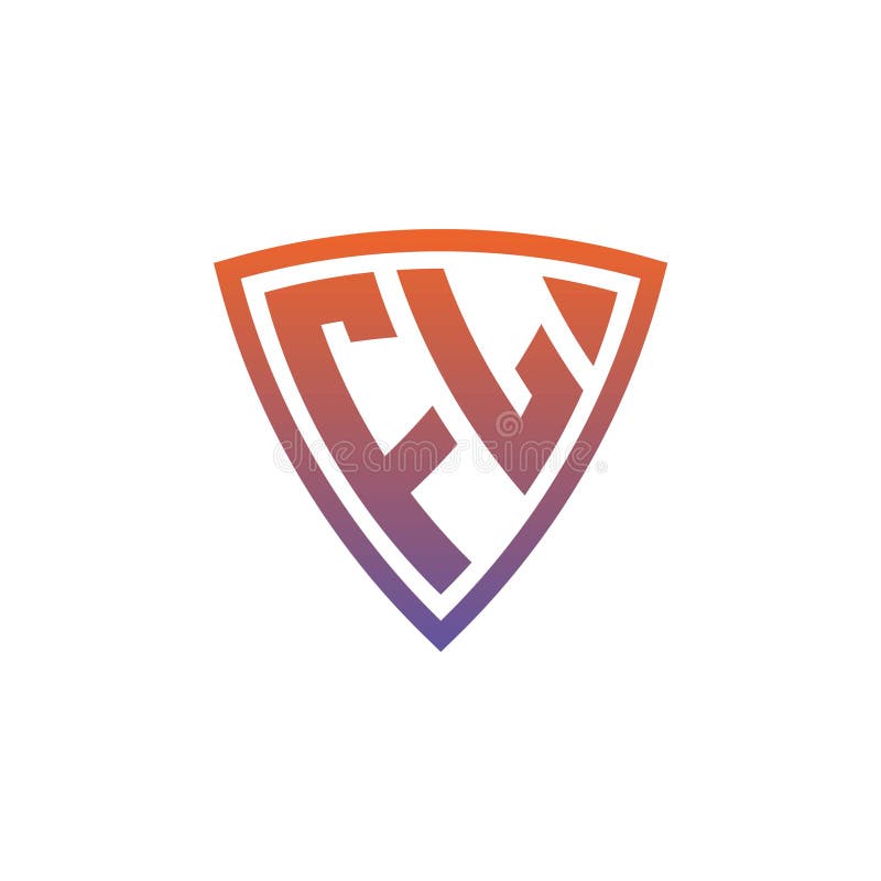 FL Logo Shield Monogram Gradient Style Design Stock Vector ...