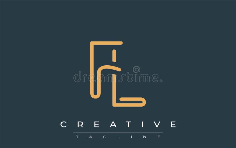 FL Minimalistic Line Art Logo Design with Abstract Lettering Stock ...