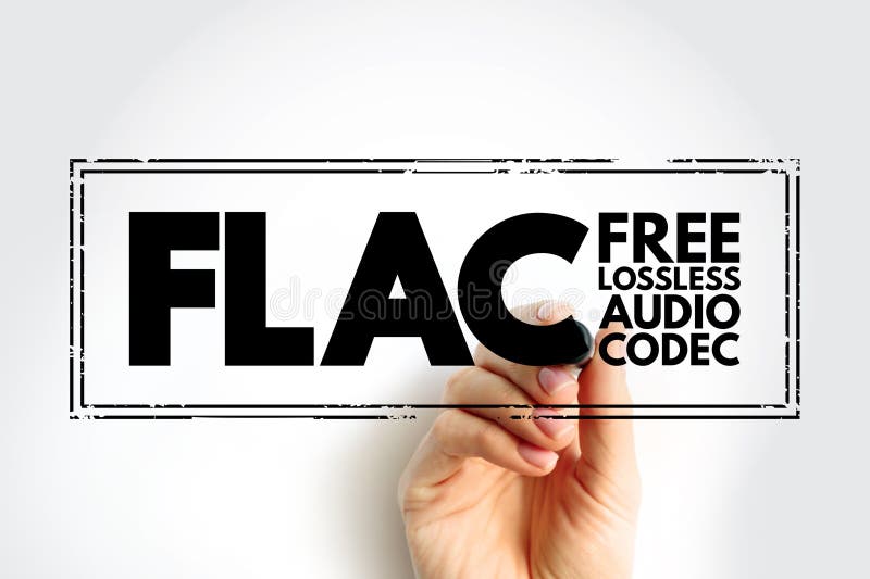 FLAC - Free Lossless Audio Codec Acronym, Stamp Concept Background ...