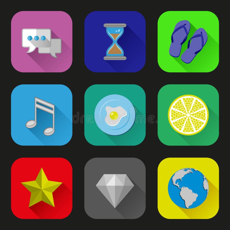 Set Von Icons Und Piktogrammen Vektor Abbildung - Illustration von ...