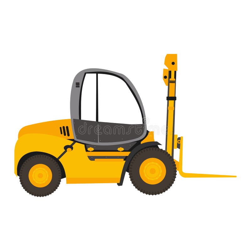 Flache Illustration Eines Gabelstaplerstaplers Vektor Abbildung ...
