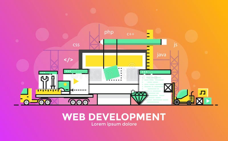 Moderne 3D-Darstellung Der Webentwicklung Vektor Abbildung ...