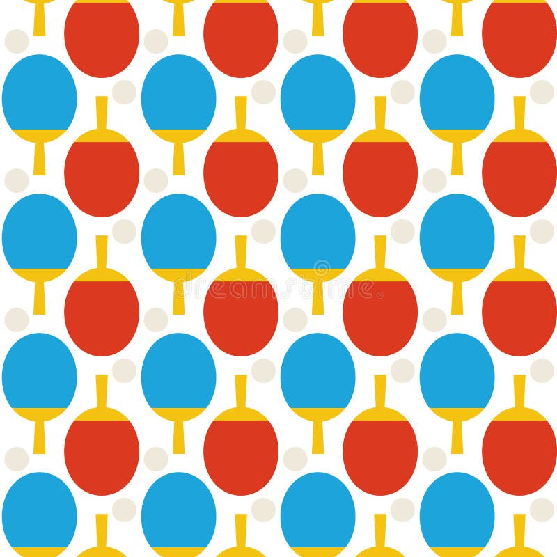 Flaches Nahtloses Sport-Tennis Ping Pong Pattern Vektor Abbildung ...
