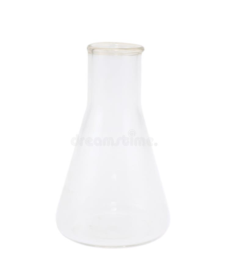 Flacon En Verre Vide D'Erlenmeyer D'isolement Image stock - Image du ...