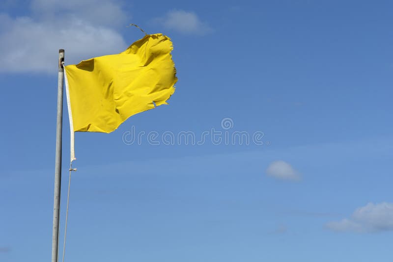 Yellow Caution Flag stock photo. Image of system, caution - 157872