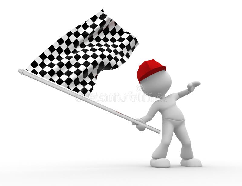 Symbol People Wave Checkered Flag Trophy Stock Vector - Illustration of ...