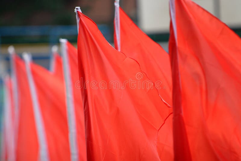 Red flag stock photo. Image of flag, meeting, gather, morning - 5396848
