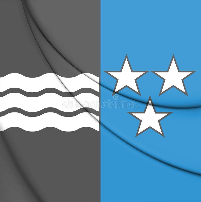 Flag of Aargau Canton, Switzerland. 3D Illustration Stock Illustration ...