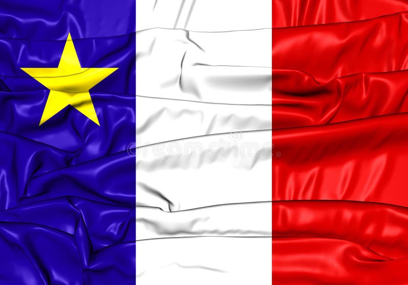 Flag of Acadia, Canada. stock illustration. Illustration of flag - 82549580