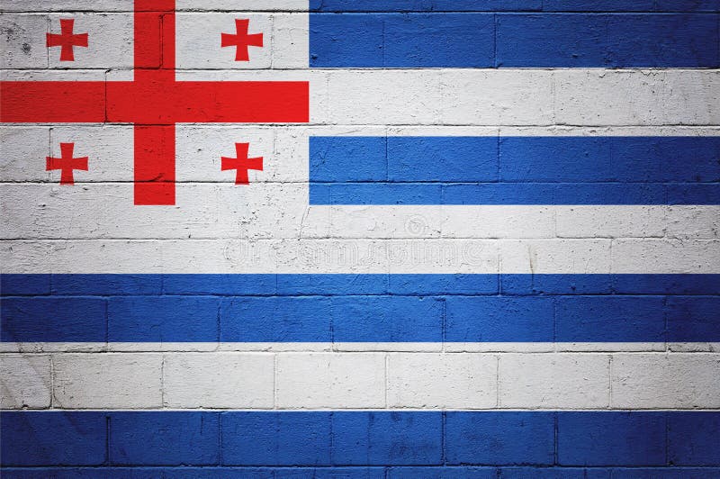 Flag of Adjara Painted on a Wall Stock Photo - Image of composite ...