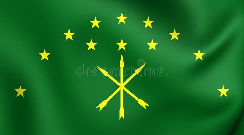 Flag of Adygea Republic, Russia. Stock Illustration - Illustration of ...