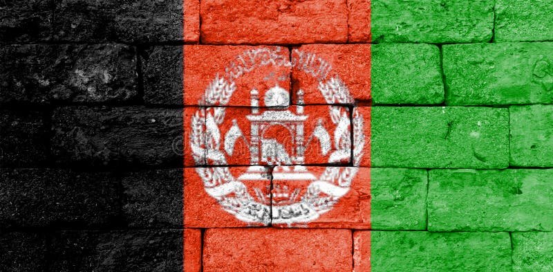 Flag of Afghanistan on Old Brick Wall. Stock Image - Image of concrete ...