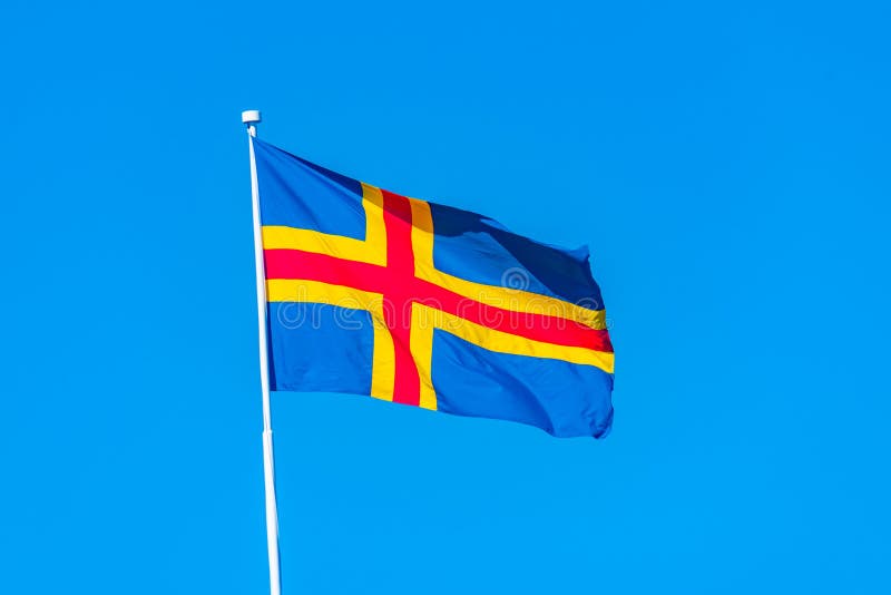 Flag of Aland Islands in Finland Stock Image - Image of finland ...