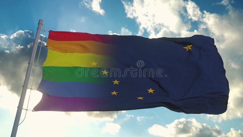 Flag of Alaska and LGBT. Alaska and LGBT Mixed Flag Waving in Wind ...