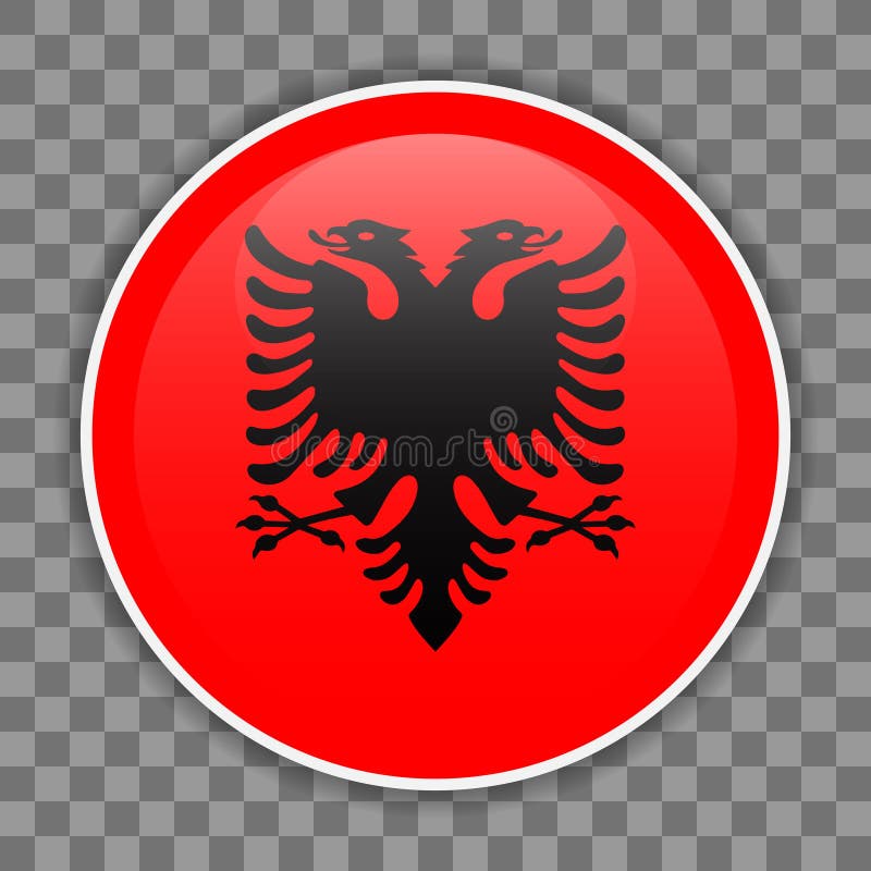 Albanian Flag Icon on Checkered Background Stock Vector - Illustration ...