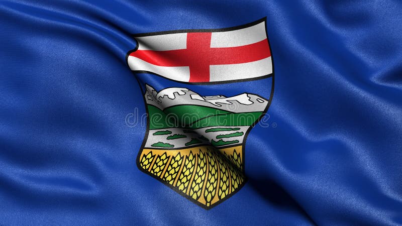 3D Flag Of Alberta, Canada. Stock Illustration - Illustration of banner ...
