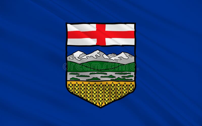 3D Flag of Alberta, Canada. Stock Illustration - Illustration of banner ...