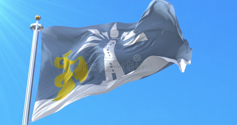 Flag of Alexandria Governorate, Egypt. Loop Stock Footage - Video of ...