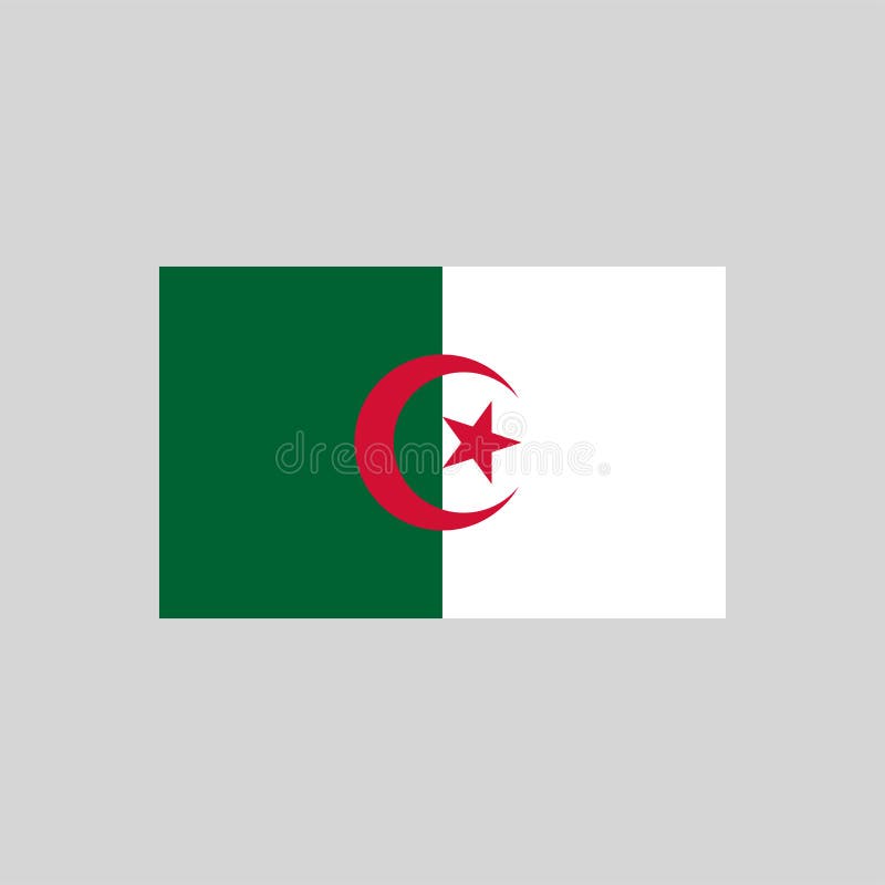 Flag of Algeria Color Line Element. Vector Element for Web Page Stock ...