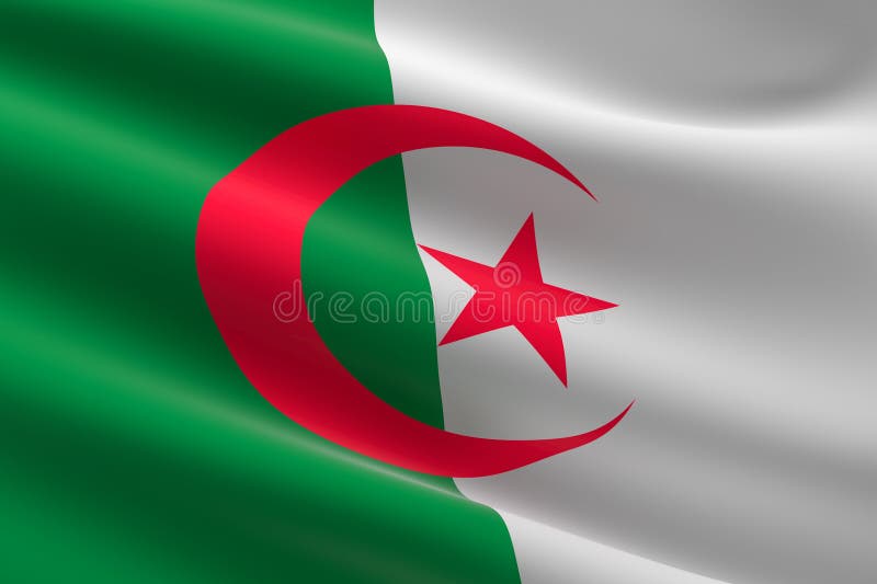 Flag of Algeria. 3d Illustration of the Algerian Flag Waving Stock ...
