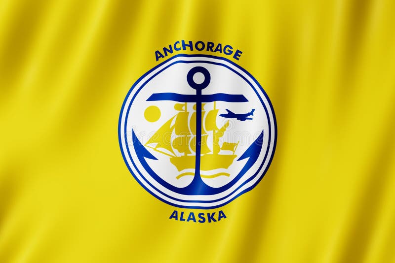 Flag of Anchorage City, Alaska US Stock Illustration - Illustration of ...