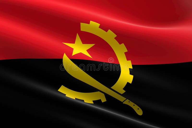 Flag of Angola. 3d Illustration of the Angolan Flag Waving Stock ...
