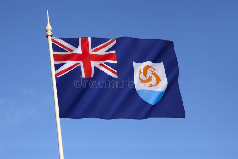 Flag of Anguilla stock photo. Image of crest, symbol - 47523254