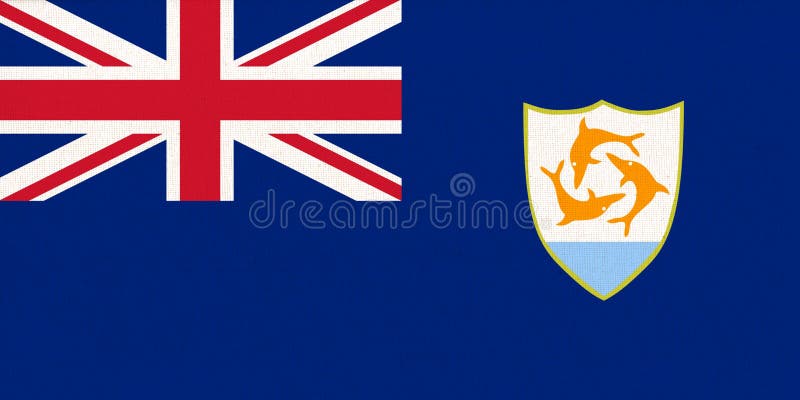 Flag of Anguilla. Anguillan Flag on Fabric Surface Stock Illustration ...