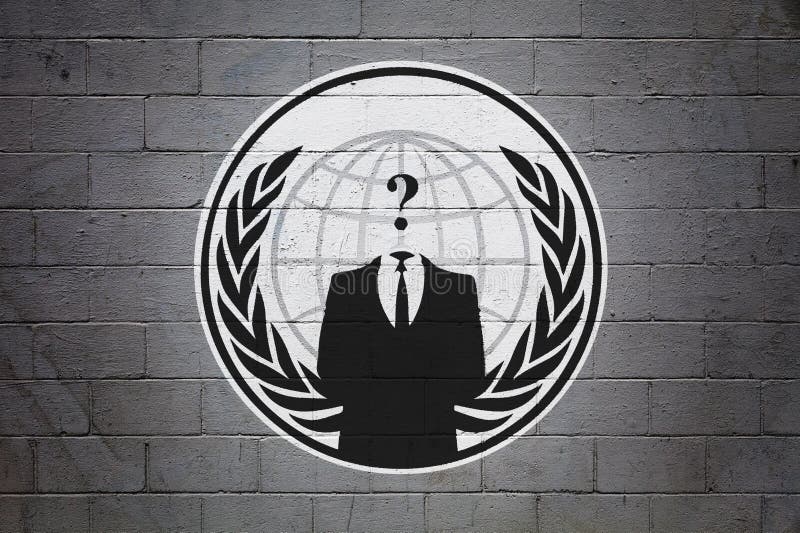 Flag of the Anonymous on Brick Wall Editorial Stock Image ...