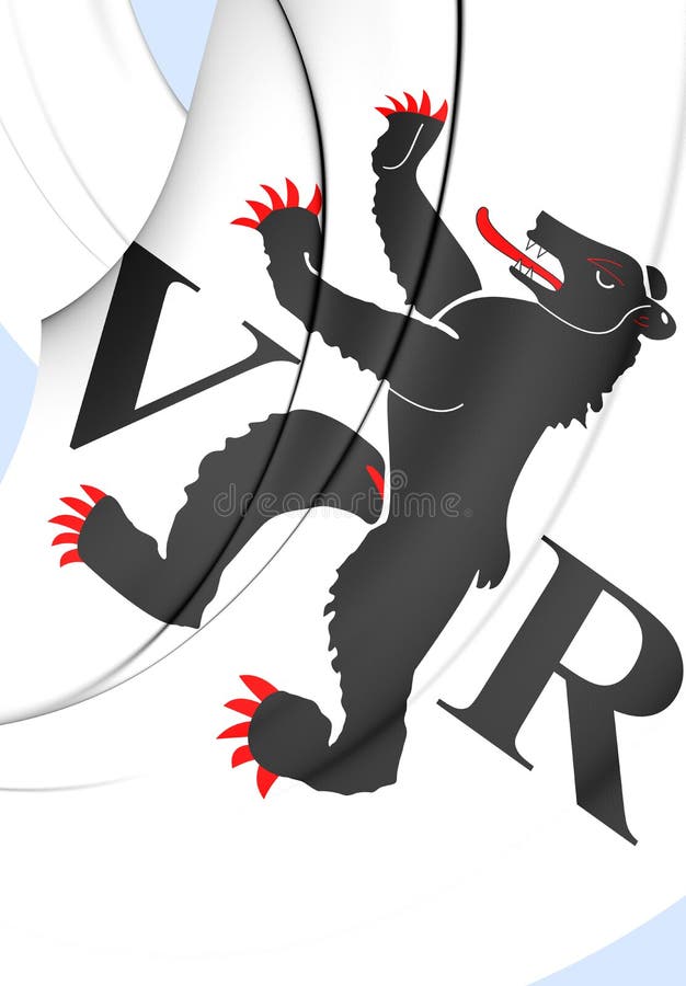 Flag of Appenzell Innerrhoden Canton on Map of Switzerland Stock ...