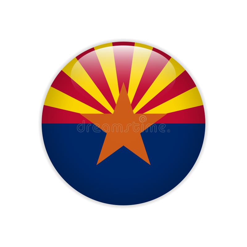 Circle Flag Of USA State Of Arizona Stock Vector - Illustration of love ...