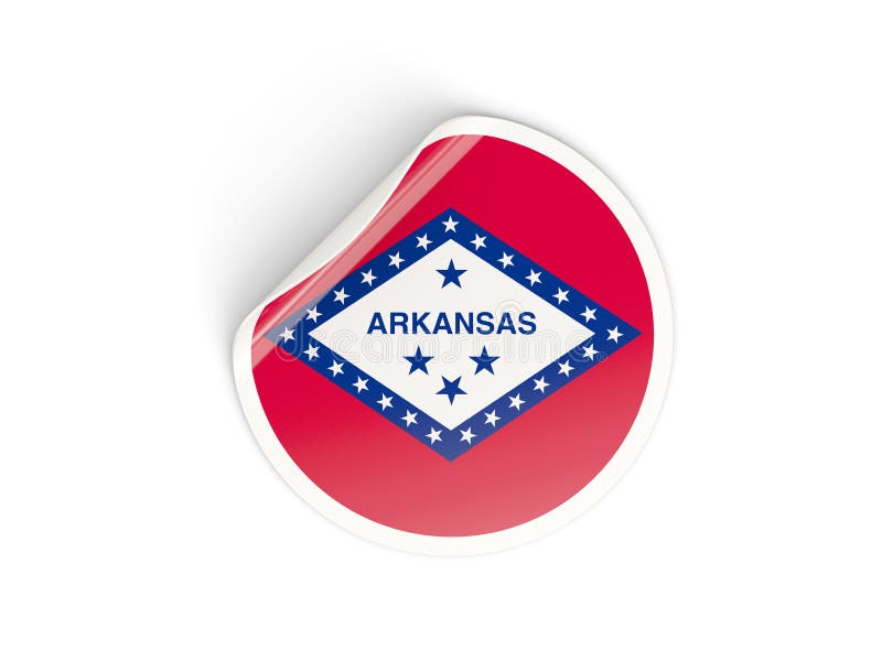 Flag of Arkansas, US State Round Sticker Stock Illustration ...