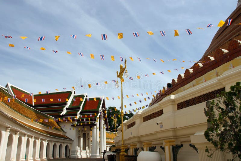 Flag Around Temple from Thailand Stock Image - Image of religious ...